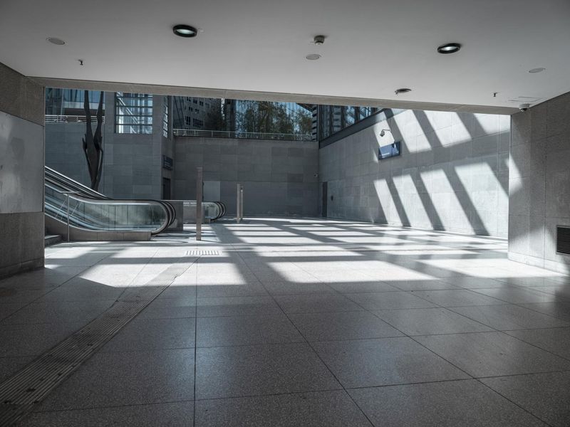 Modern Architecture Building with Cement Tile HDRi Maps and Backplates