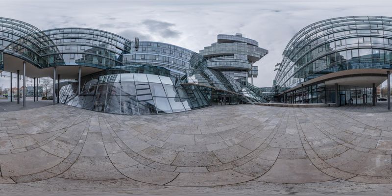 Modern Architecture Building in Hannover, Germany HDRi Maps and Backplates