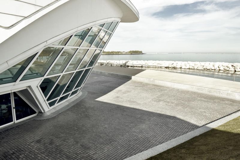 Modern Architecture Building by the Water HDRi Maps and Backplates