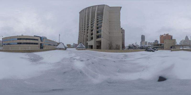 Modern Architecture in Detroit: Urban Structures Amidst the Snow