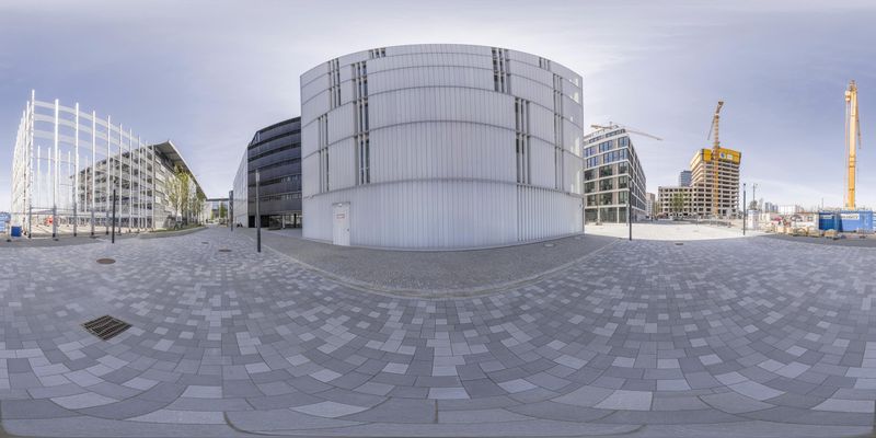 Modern Building in Berlin, Germany: Circular Brick Pattern HDRi Maps ...