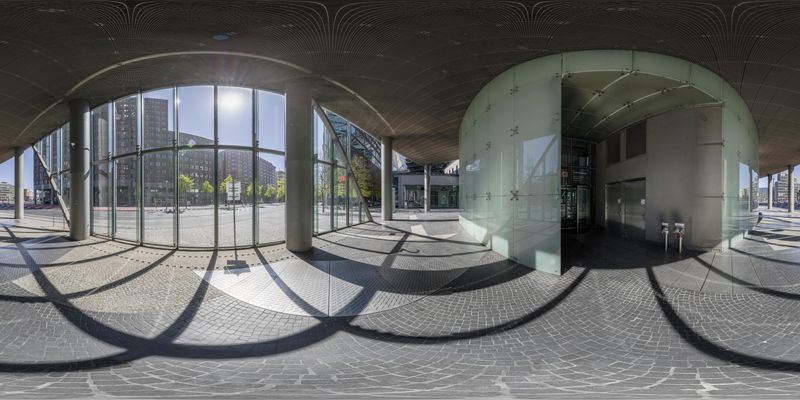 Modern Building in Berlin: Glass Facade and Circular Lobby HDRi Maps ...