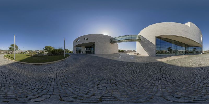 Modern Building on a Hillside in Lisbon, Portugal HDRi Maps and Backplates