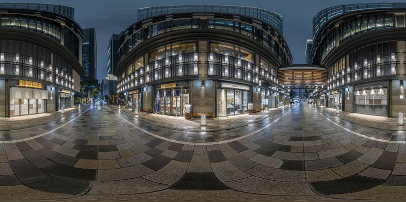 Modern Building in Tokyo: Night City Lights HDRi Maps and Backplates
