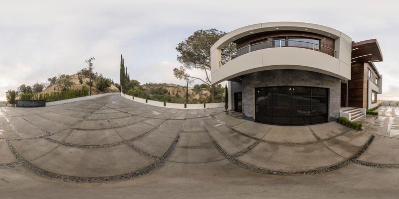 Modern Building in Urban Setting with Circular Facade HDRi Maps and ...