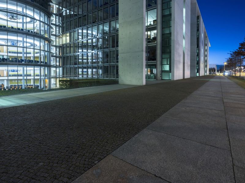 Modern Buildings in Berlin, Germany - Night View HDRi Maps and Backplates