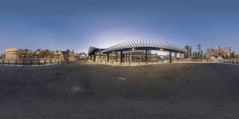 Modern City at Dusk: Glass Walls and Roof HDRi Maps and Backplates