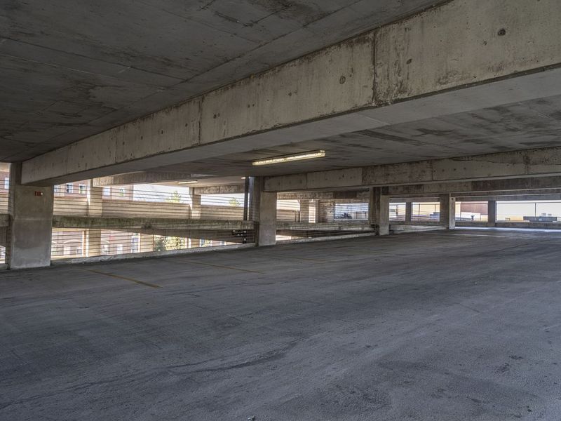 Modern Parking Garage with Empty Concrete Flooring HDRi Maps and Backplates