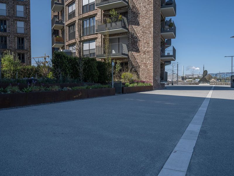 Modern Urban Road in Europe: A Residential Area HDRi Maps and Backplates