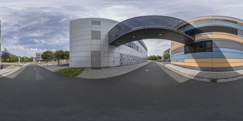 Modern Warehouse in Germany's Industrial District HDRi Maps and Backplates