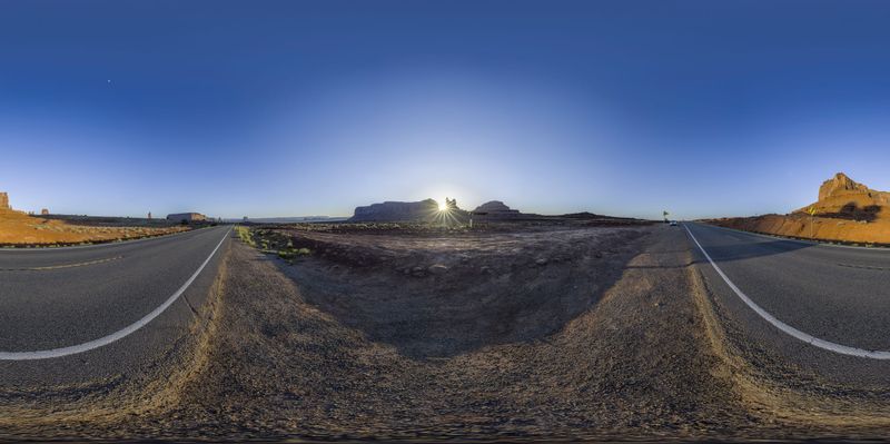 Monument Valley, USA: Straight Road at Dawn Landscape HDRi Maps and ...