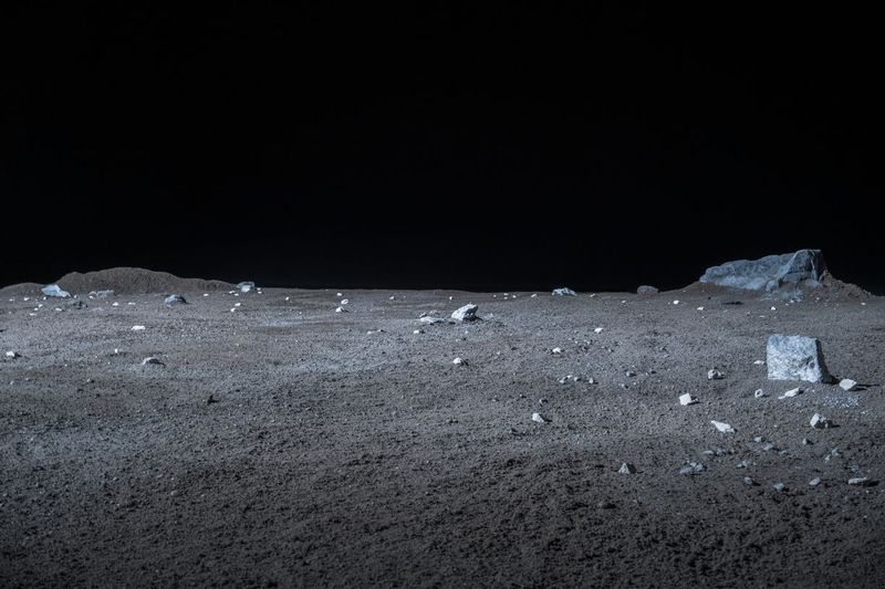 Moon Surface Landscape at Night HDRi Maps and Backplates