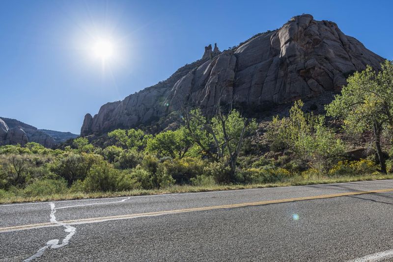 Scenic Drive Along Mountain Road in National Park HDRi Maps and Backplates