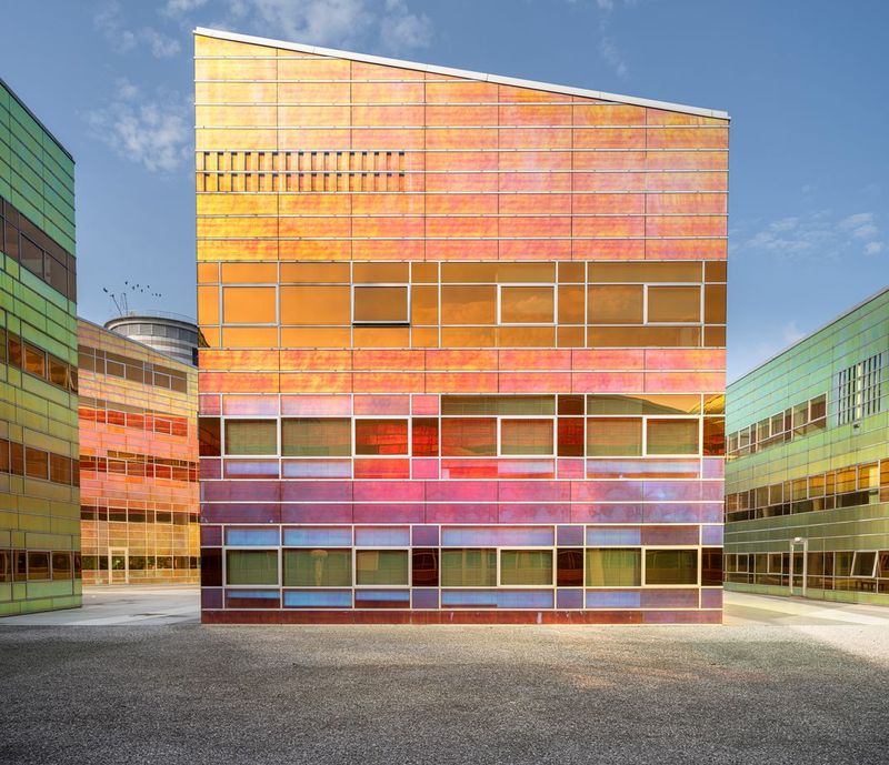 Multicolored High-Rise Office Building in Holland, Netherlands HDRi ...