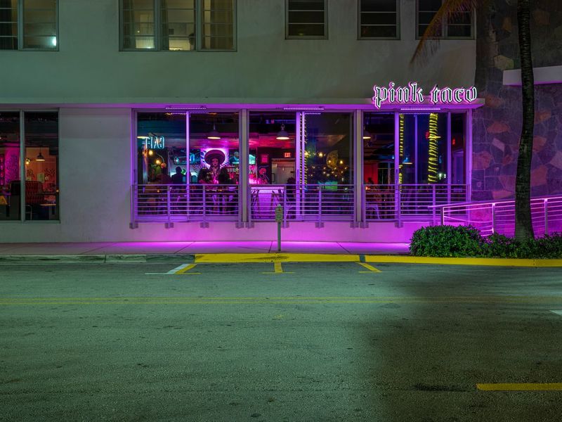 Neon Lights in Miami Beach, Florida HDRi Maps and Backplates