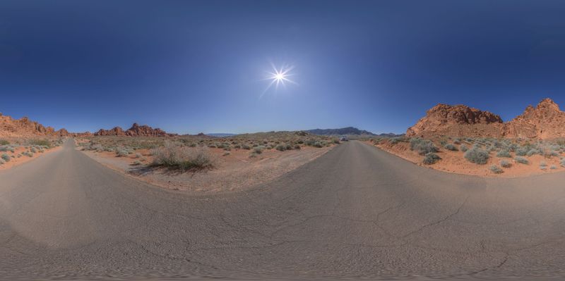 Nevada Desert Highway: Surrounded by Mountain Ranges HDRi Maps and ...