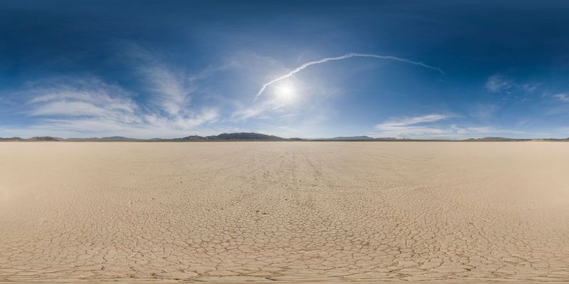 Nevada Desert Landscape: A Lone Field Amidst the Sand HDRi Maps and ...