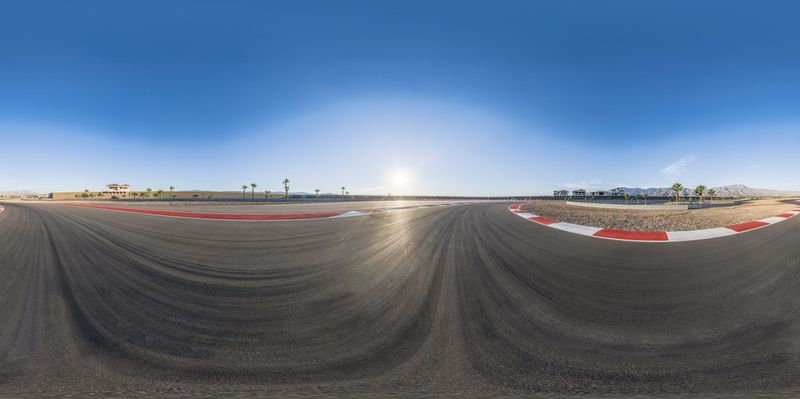 Nevada Racetrack: Asphalt Road Under the Sun HDRi Maps and Backplates