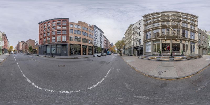 New York City Architecture: A Street Intersection HDRi Maps and Backplates