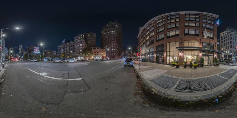 New York City at Night: Architecture Panorama HDRi Maps and Backplates