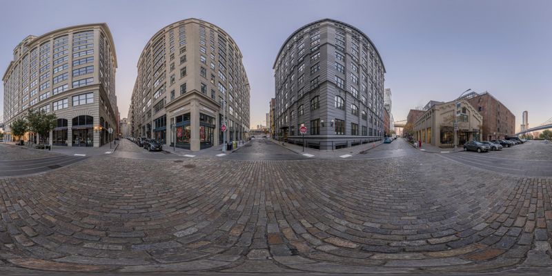 New York City Street Scene with Clear Sky - HDRi Maps and Backplates