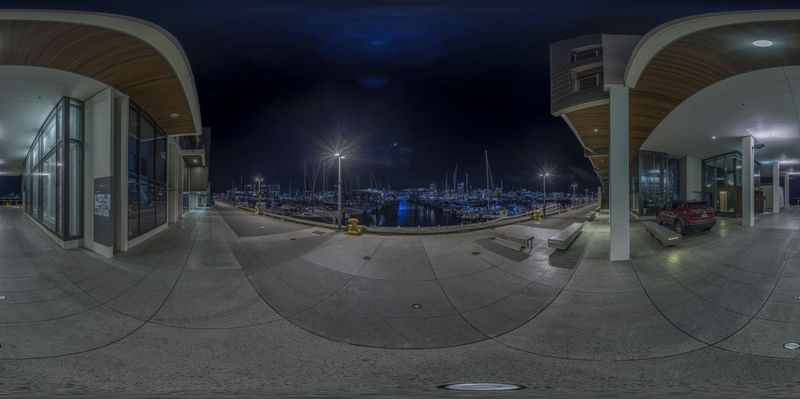 Night City Marina: An Empty Street with a Fire Hydrant HDRi Maps and ...