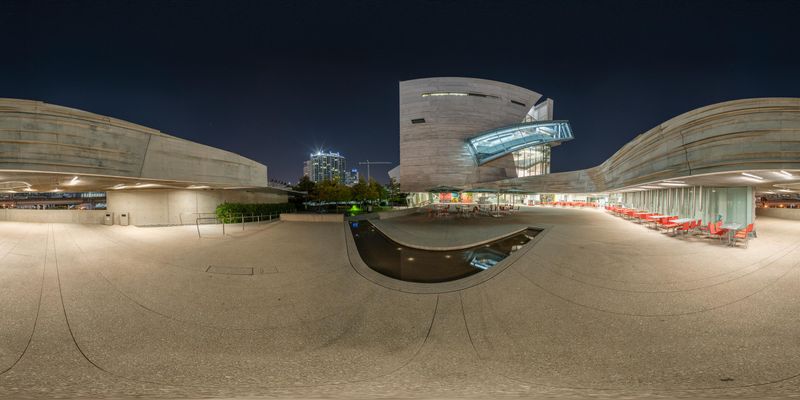 Night Cityscape: Dallas Building Illuminated HDRi Maps and Backplates