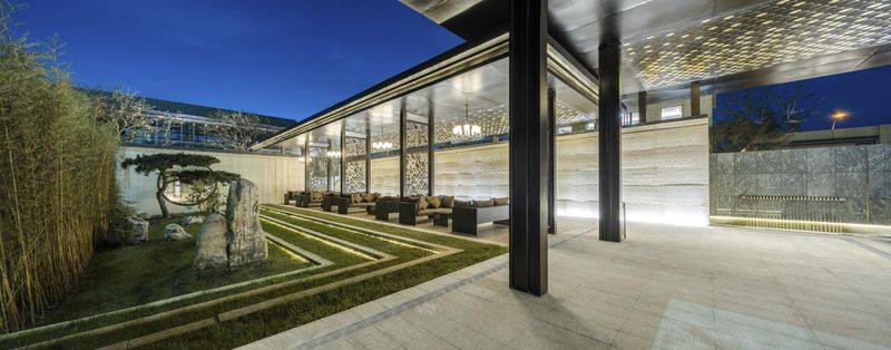Night Courtyard in Suzhou, China HDRi Maps and Backplates