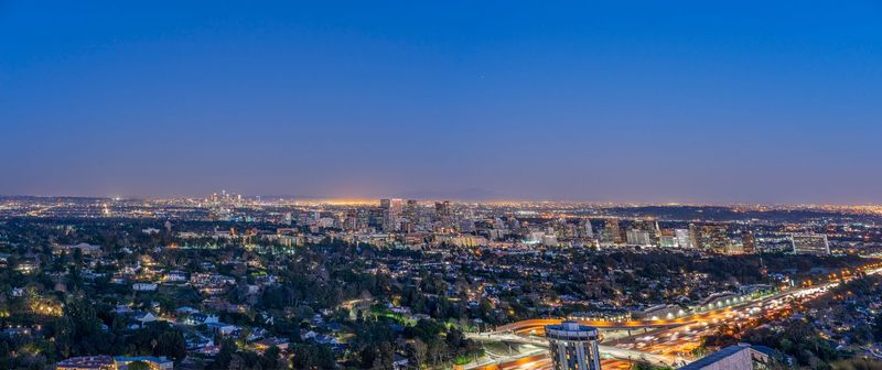Night Overview of Los Angeles Cityscape HDRi Maps and Backplates