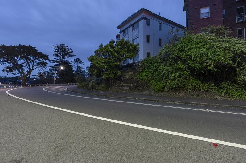 Night Ride on a Curved Residential Road HDRi Maps and Backplates