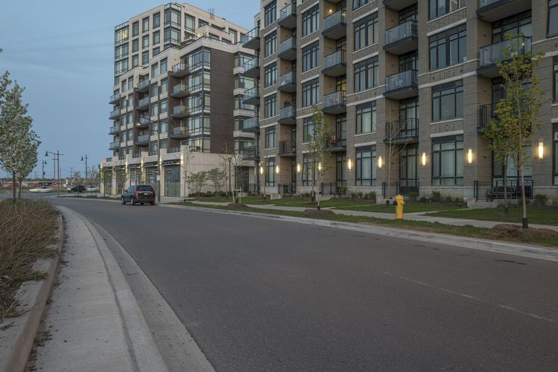 Night Street View of Modern Apartment Complex in Toronto, Ontario ...