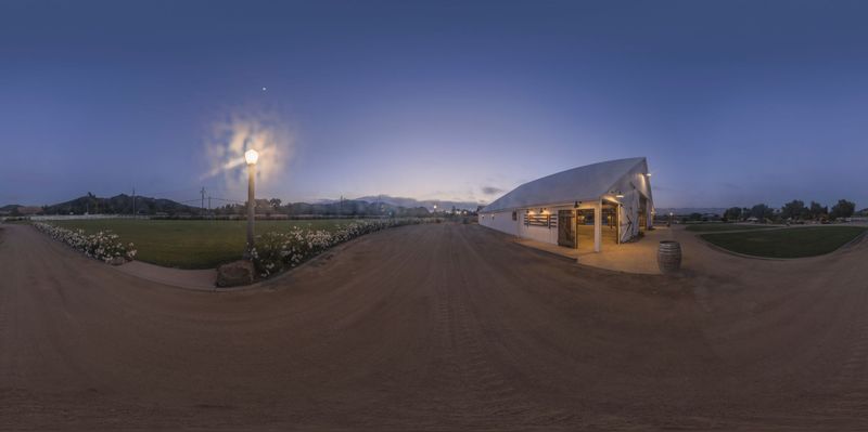 Night Time Building with Mirrors in a Rural Area HDRi Maps and Backplates