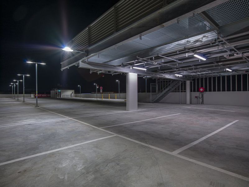 Night Time in the City: Lights in the Parking Lot HDRi Maps and Backplates