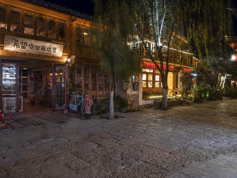 Night View of Ancient City Lijiang, China HDRi Maps and Backplates
