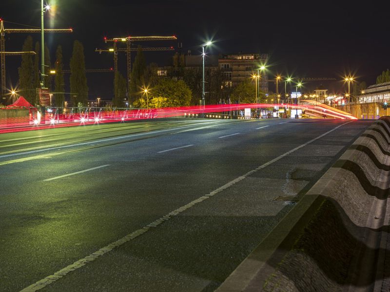 Night View of Berlin's Busy Streets with Light Streaks HDRi Maps and ...