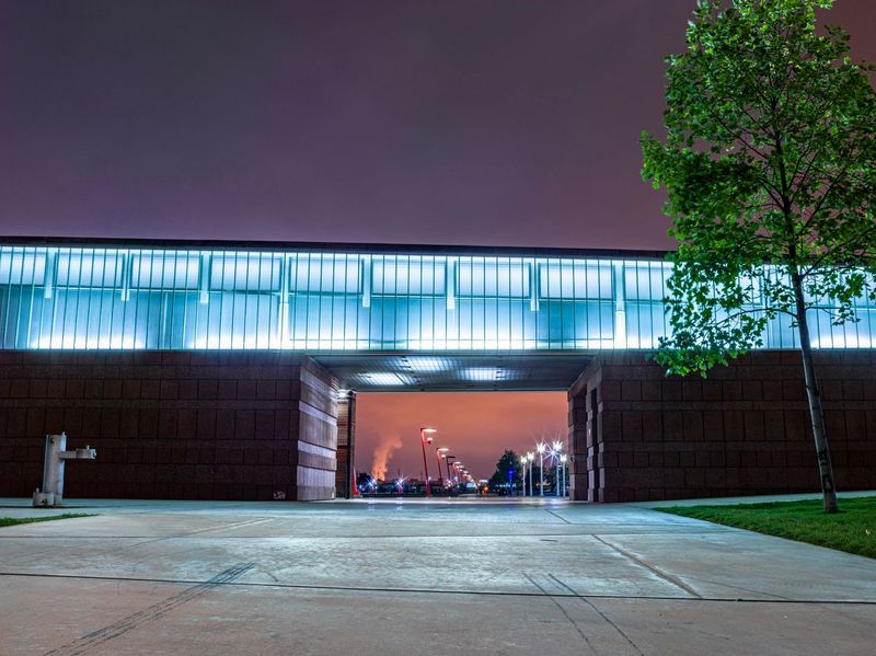 Night View of City Building with Outdoor Seating Area HDRi Maps and ...