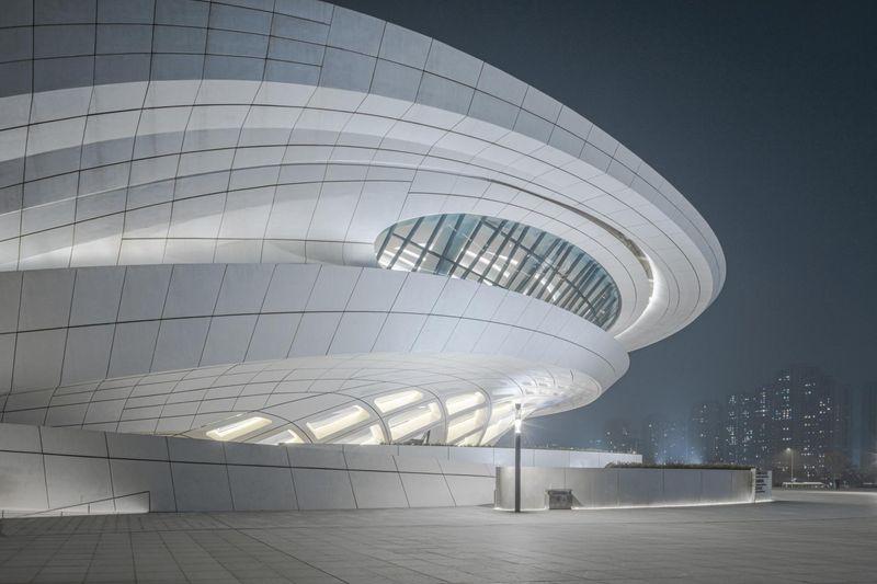 Night View of Modern Architecture HDRi Maps and Backplates