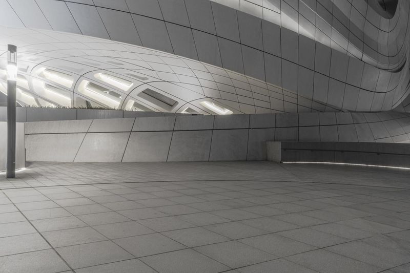 Night View: Open Space Plaza Illuminated by Artificial Light - HDRi ...