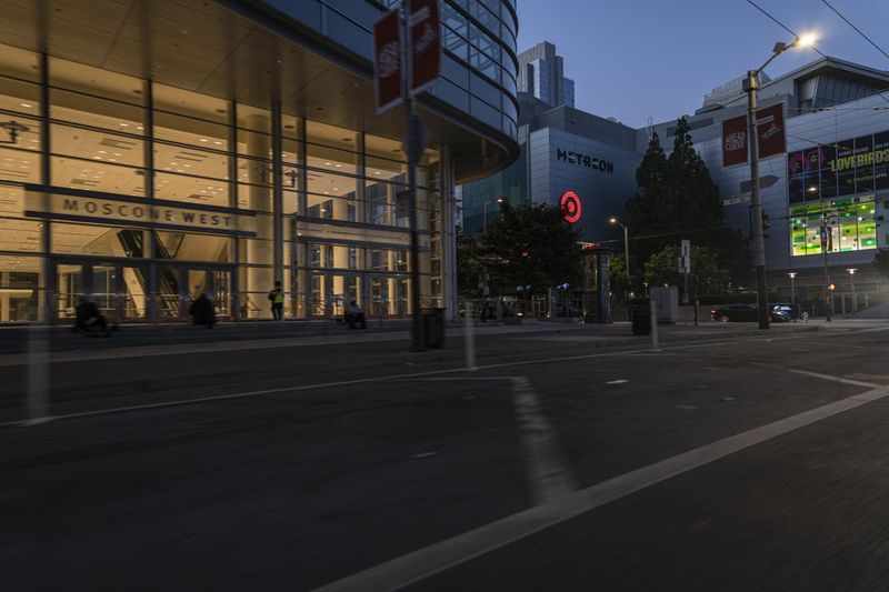 Nighttime Intersection in San Francisco with Modern Architecture HDRi ...