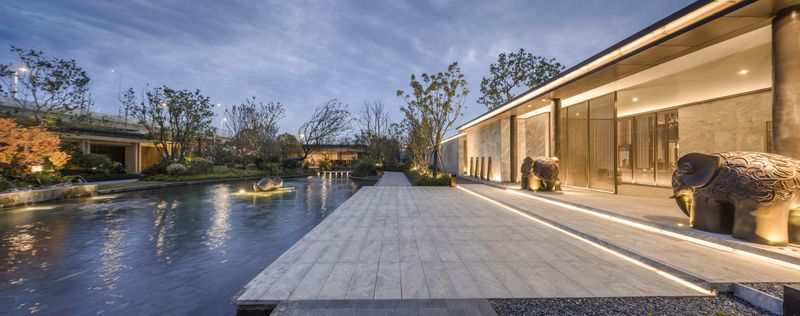 Nighttime Pool in Outdoor Living Room at House in China HDRi Maps and ...