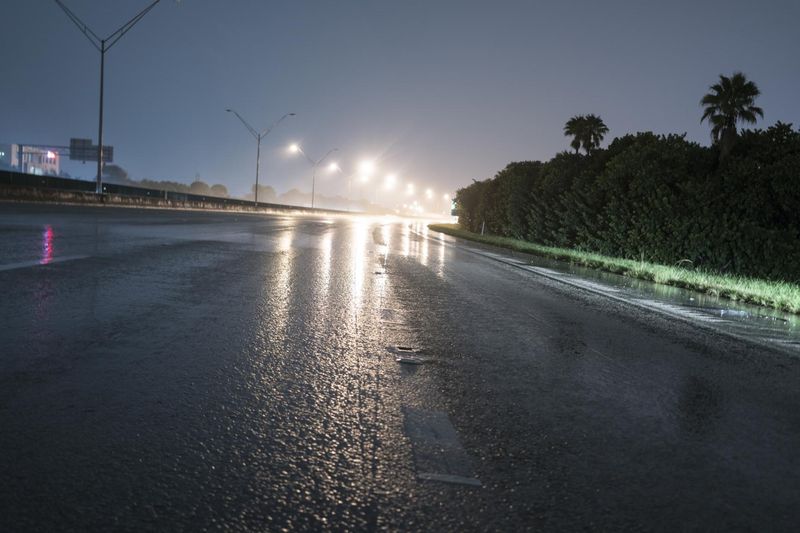 Nighttime Road in Miami, Florida HDRi Maps and Backplates
