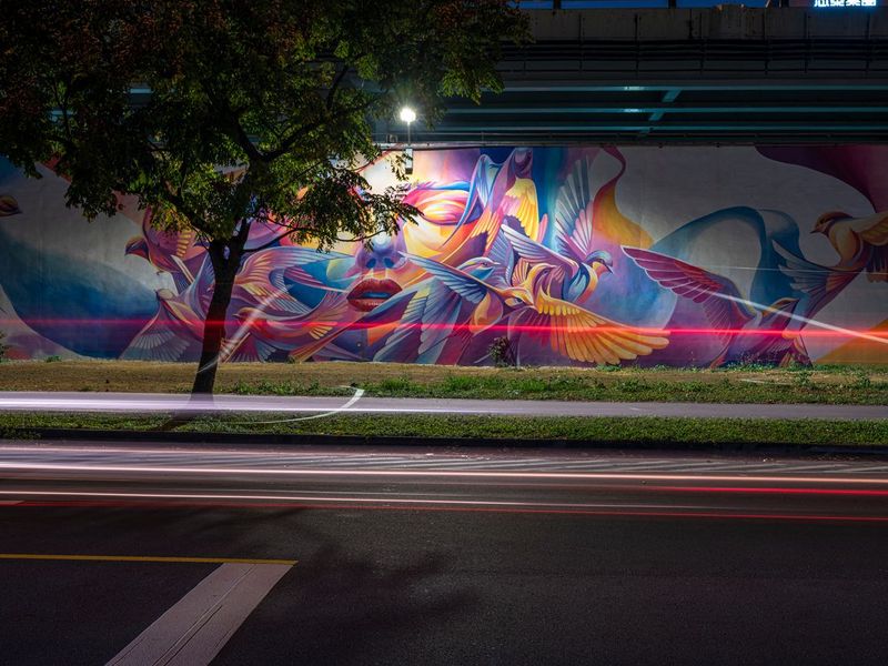 Nighttime in Taipei: Street Lights Illuminate Graffiti Wall - HDRi Maps ...