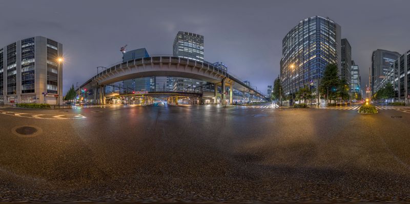 Nighttime Tokyo Cityscape: Modern Architecture and Vibrant Lights HDRi ...