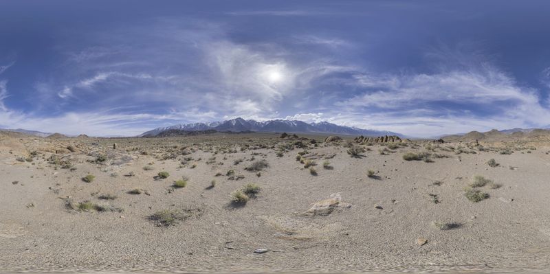Off Road Tracks in the Alabama Hills Desert HDRi Maps and Backplates