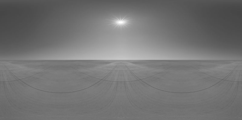 Open Space with Clear Skies and Visible Sun HDRi Maps and Backplates