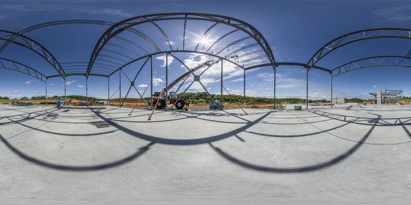 Open Space Construction: Riding Through a Metal Structure HDRi Maps and ...