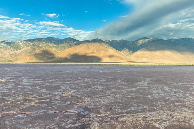 Open Space and Mountains at a Large Salt Lake in California, USA HDRi ...