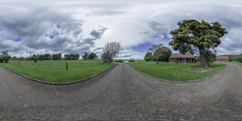 Open Street with Buildings and Vegetation: A Serene Landscape HDRi Maps ...