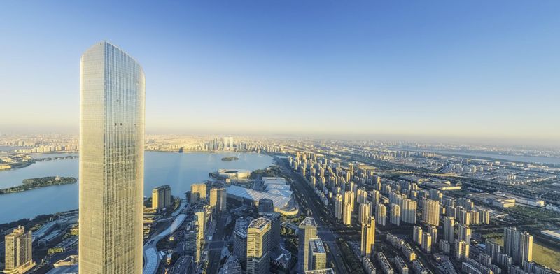 Overlooking Zhuzhou City in China HDRi Maps and Backplates