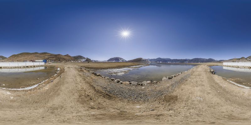 Panorama: Rocky Ground Under a Full Moon HDRi Maps and Backplates